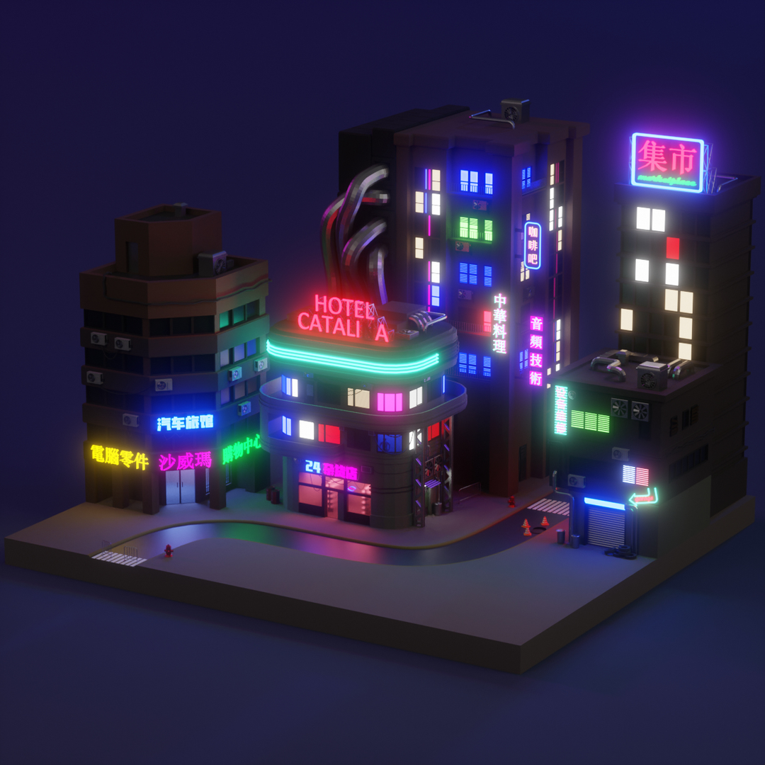 modelo 3d Edificios Cyberpunk 2 - TurboSquid 1774948