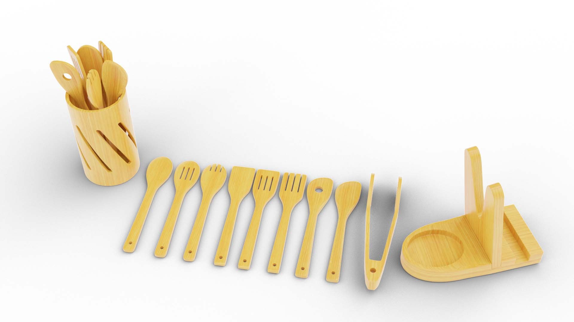 3D Wood Spoon Model - TurboSquid 1788670