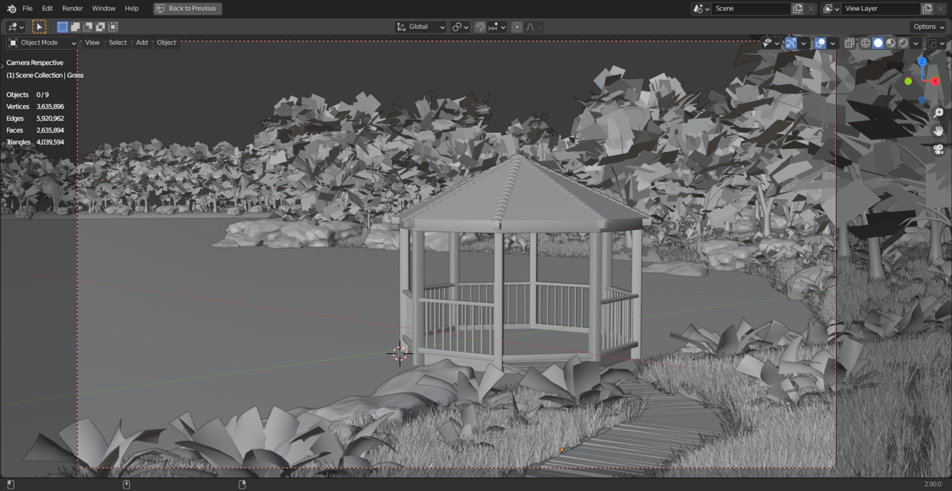 Gazebo Scene 3D Model - TurboSquid 1625391