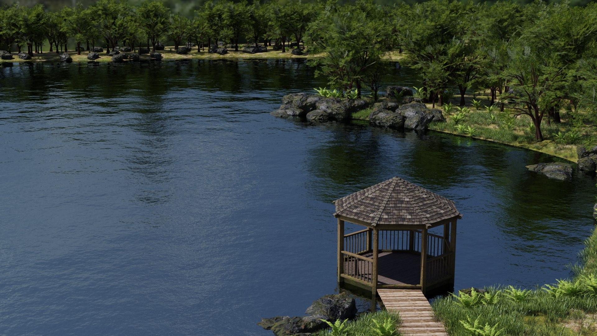 Gazebo Scene 3D Model - TurboSquid 1625391