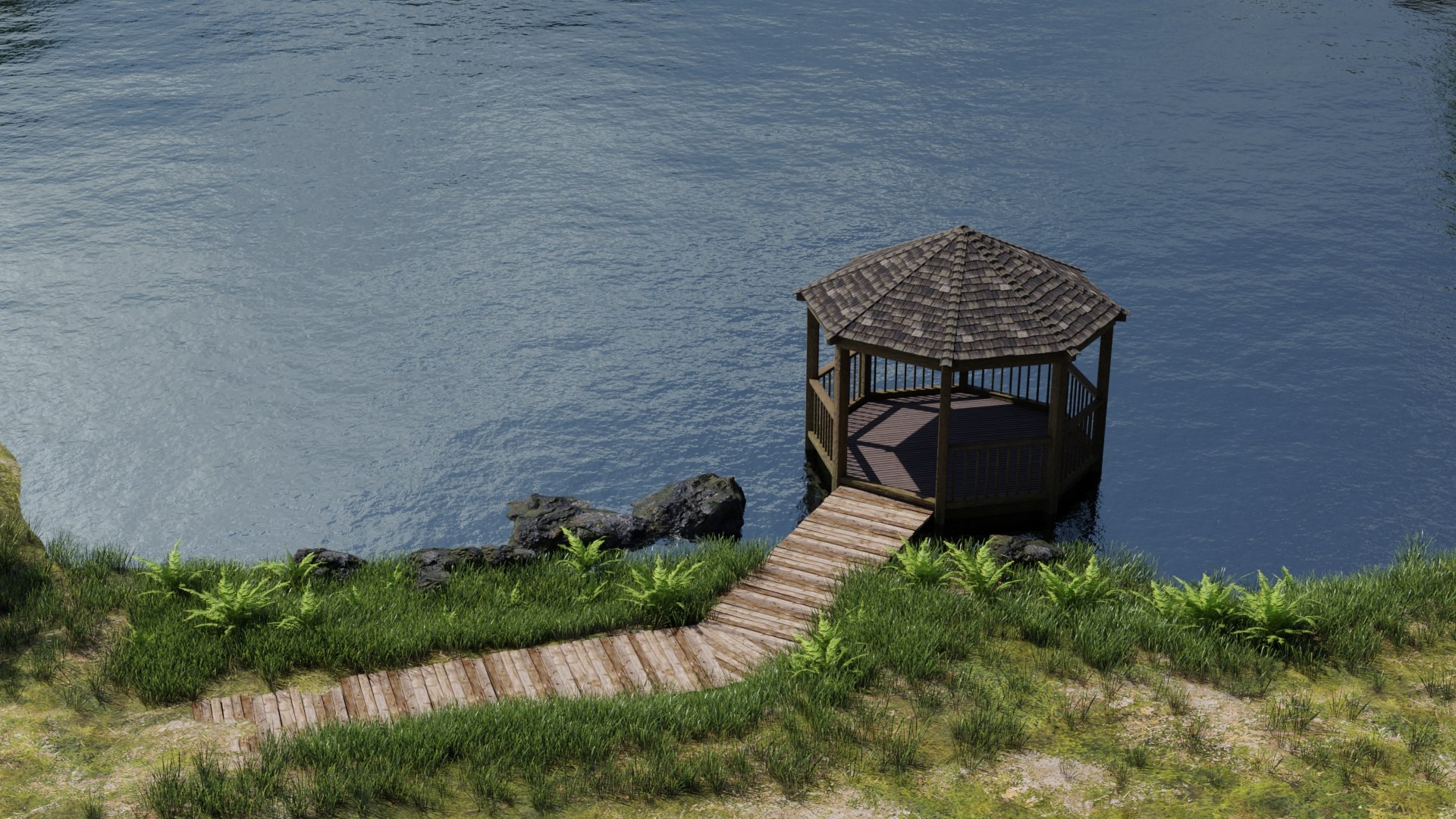 Gazebo Scene 3D Model - TurboSquid 1625391