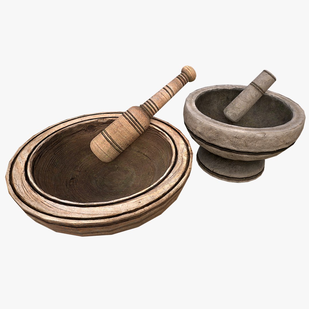 Mortar and pestle Medieval set 3D model - TurboSquid 1836143