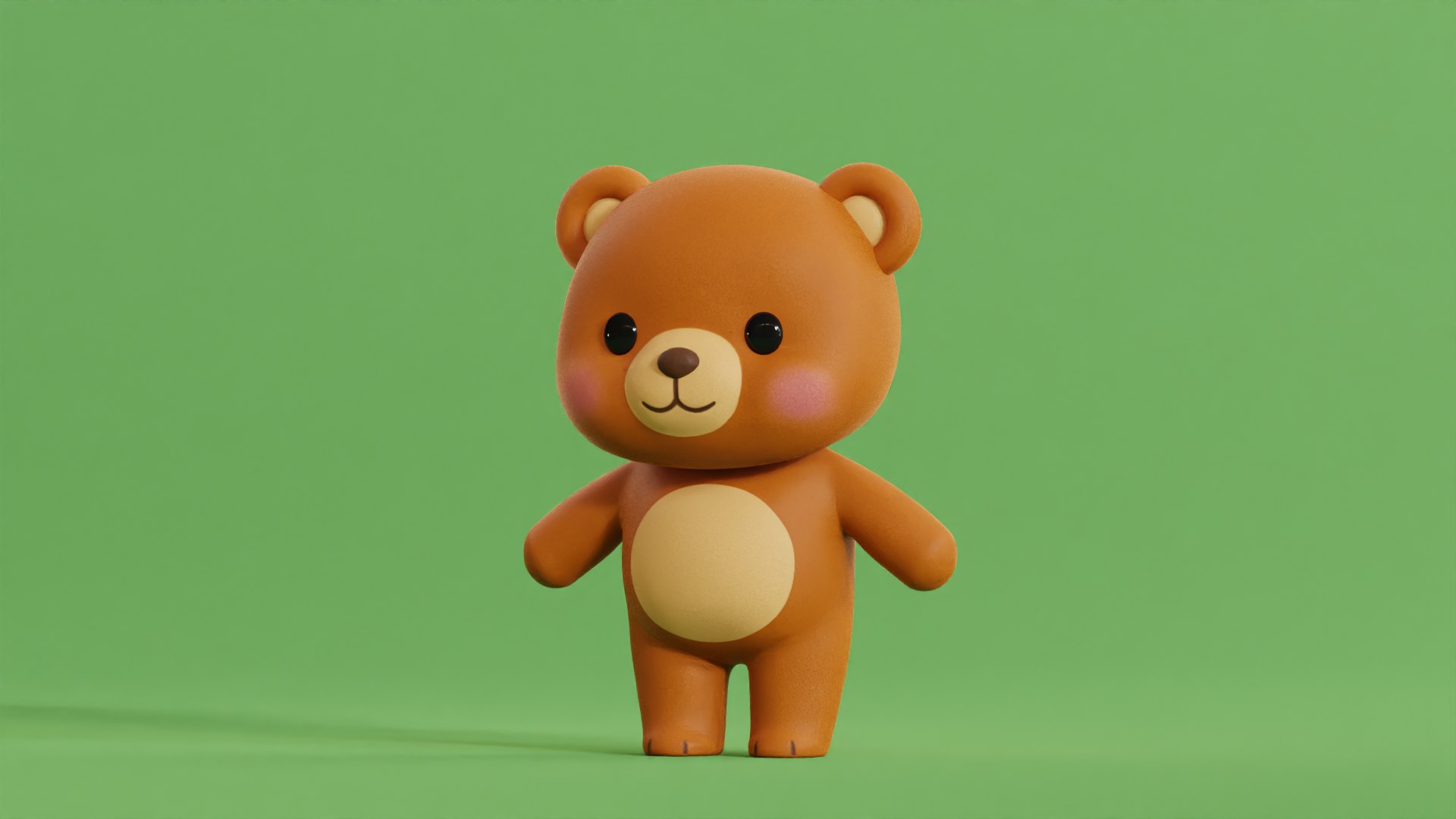 3D Cartoon Bear Cute Chibi Kawaii Illustration Low-poly 3D Model ...