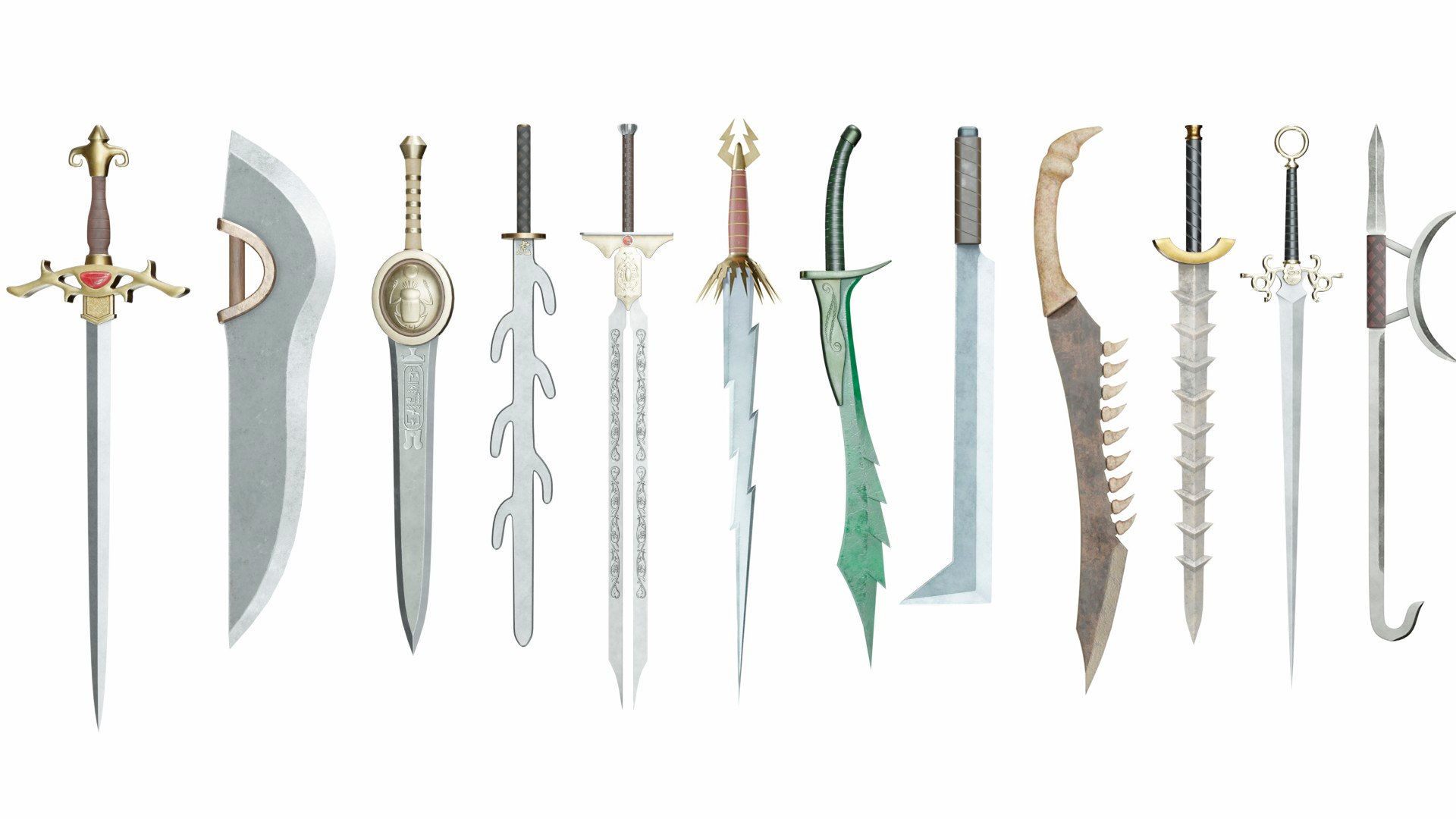 3D Collection of 12 special swords model - TurboSquid 2051550