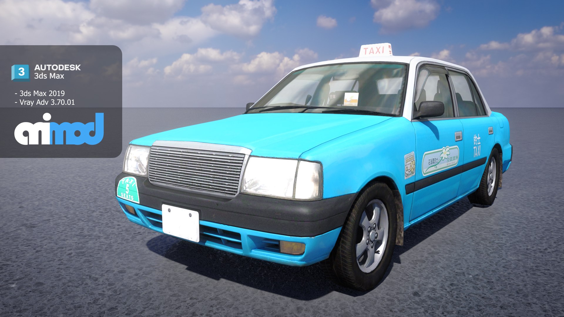 HK Taxi Blue Model - TurboSquid 2281831