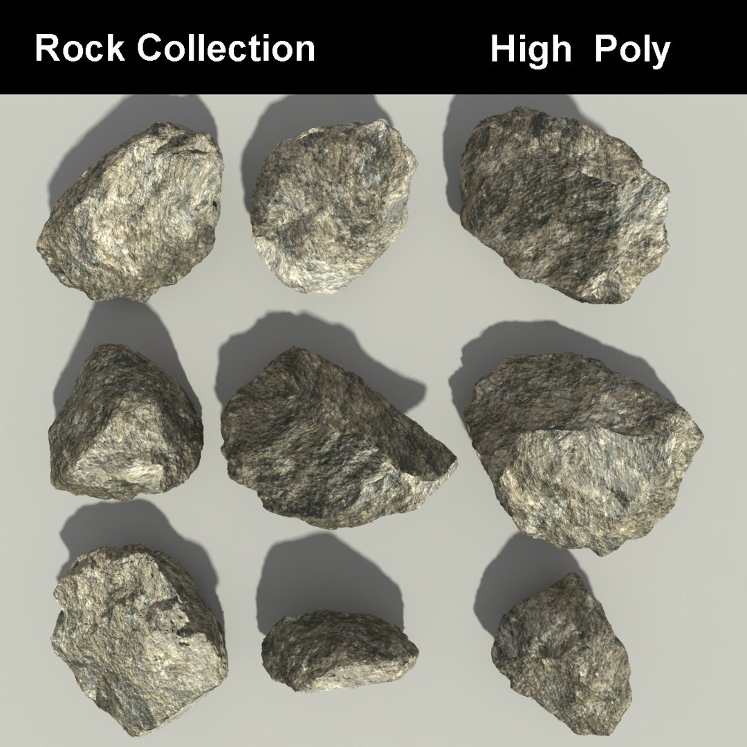 3d model rocks colors