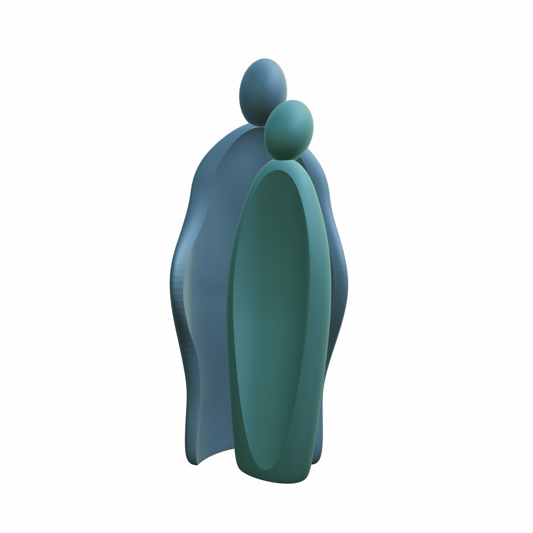 Couple Hugging Figure 2 3D Model - TurboSquid 2199603