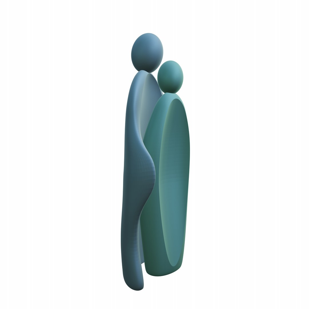 Couple Hugging Figure 2 3D Model - TurboSquid 2199603