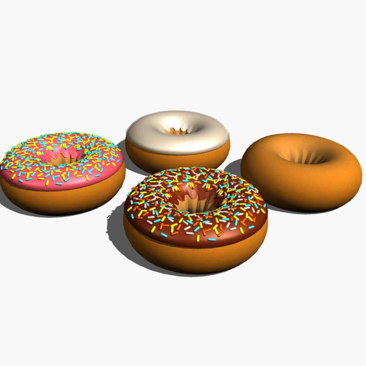 donut icing sprinkle 3d model