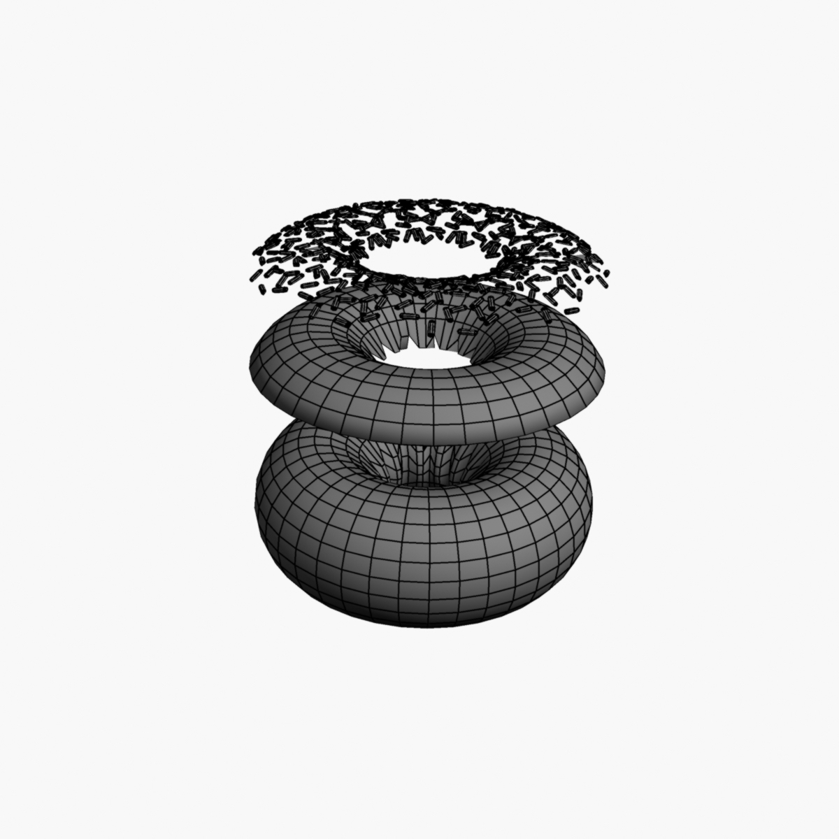 donut icing sprinkle 3d model