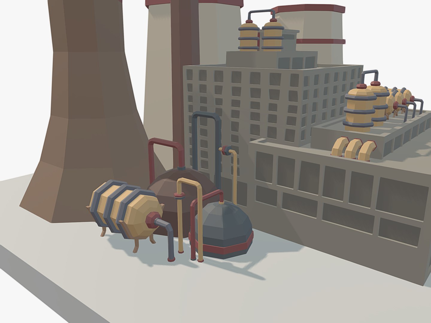 low-poly factory 3ds