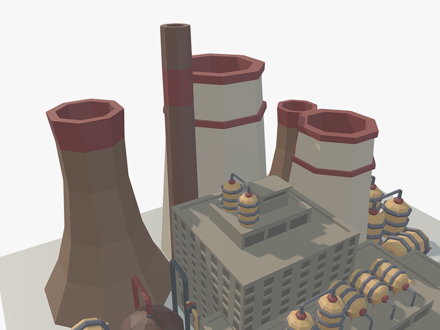 low-poly factory 3ds