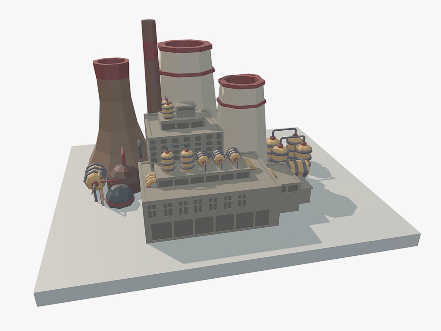 low-poly factory 3ds