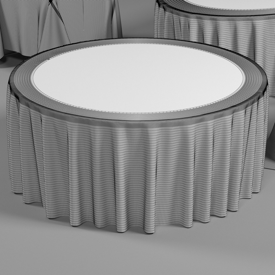 Tablecloths Forms Table 3D Model - TurboSquid 1362847