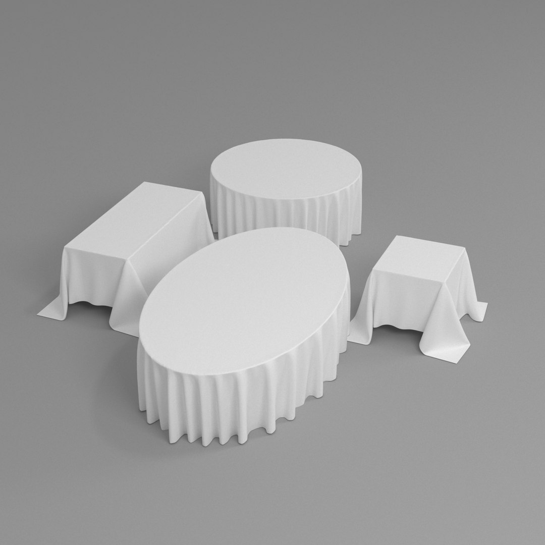 Tablecloths Forms Table 3D Model - TurboSquid 1362847
