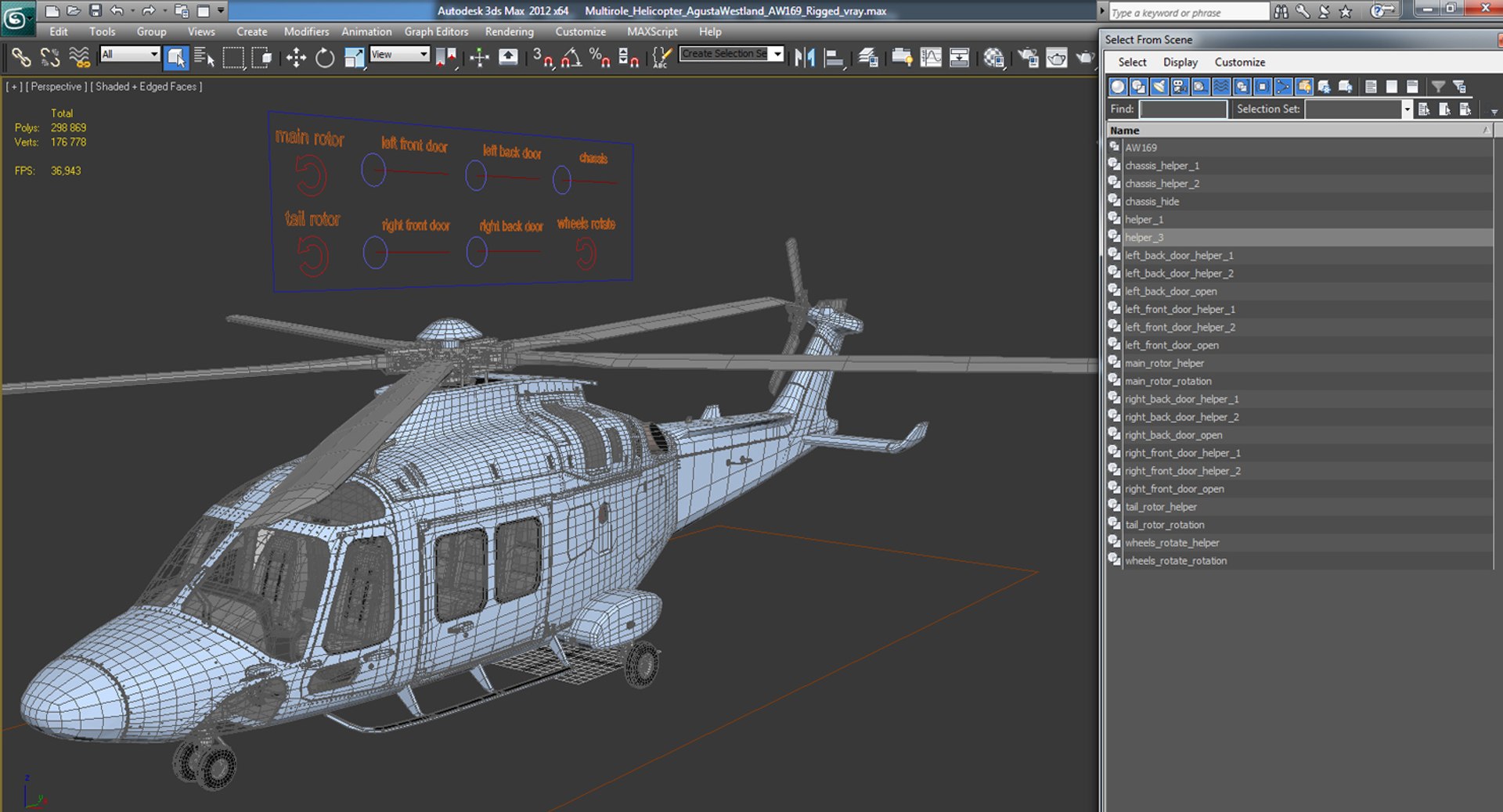 Multirole helicopter agustawestland aw169 model - TurboSquid 1212126
