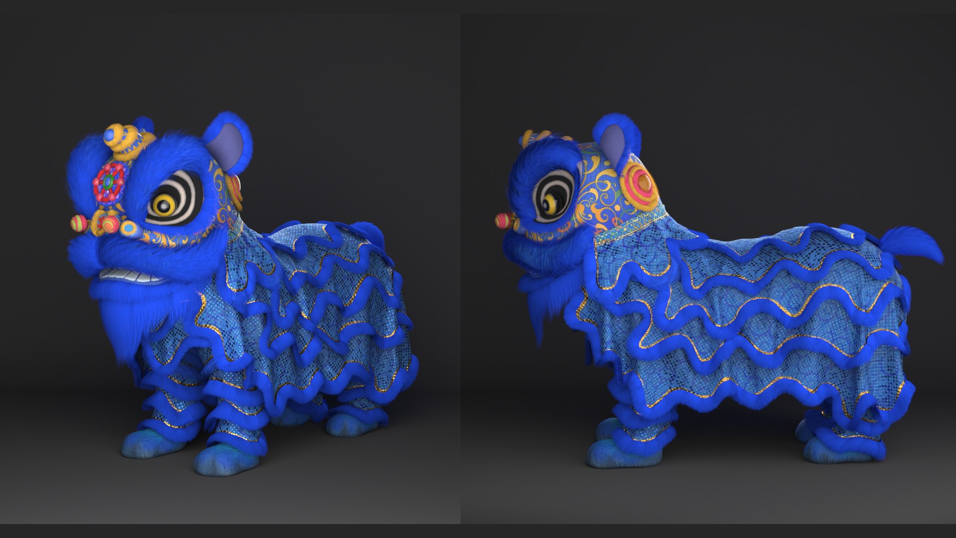 Chinese Lion Dance New Year 3D Model - TurboSquid 1958784