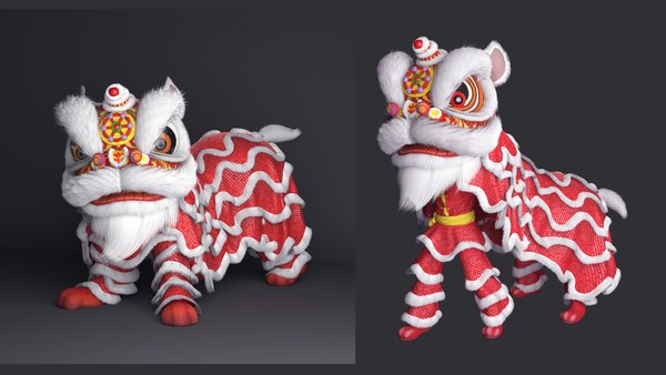 中国舞狮新年3D模型 - TurboSquid 1958784