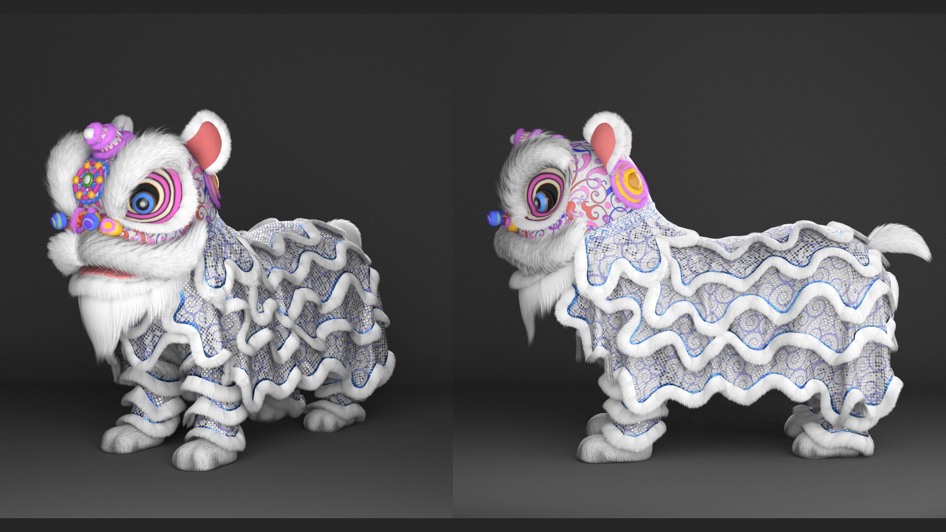 Chinese Lion Dance New Year 3D Model - TurboSquid 1958784