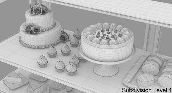 3D showcase cake model - TurboSquid 1332027