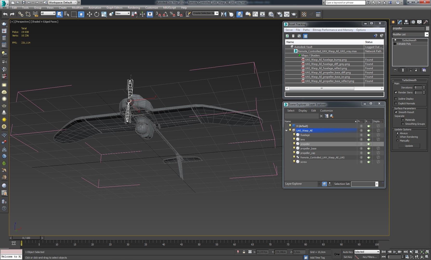 Remote controlled uav wasp 3D model - TurboSquid 1229410