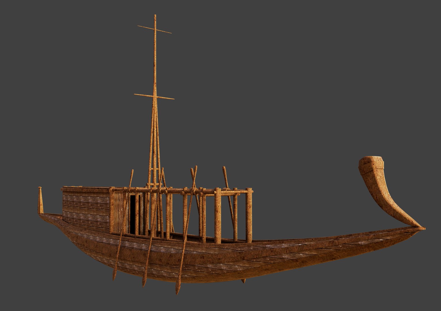 3D Ancient Egyptian Boat - TurboSquid 2250872
