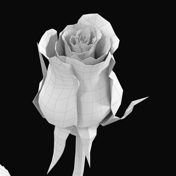 3d model rose modeled colors