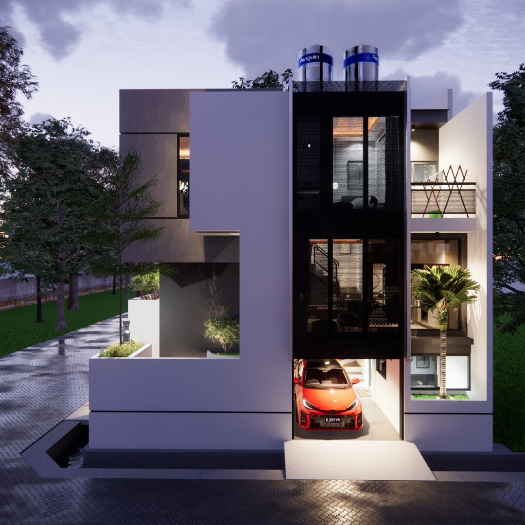 Cantilever House Exterior Interior 3D Model - TurboSquid 2096607