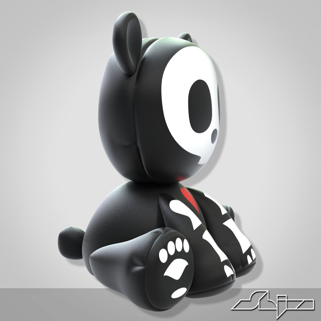 3d model panda toy animal
