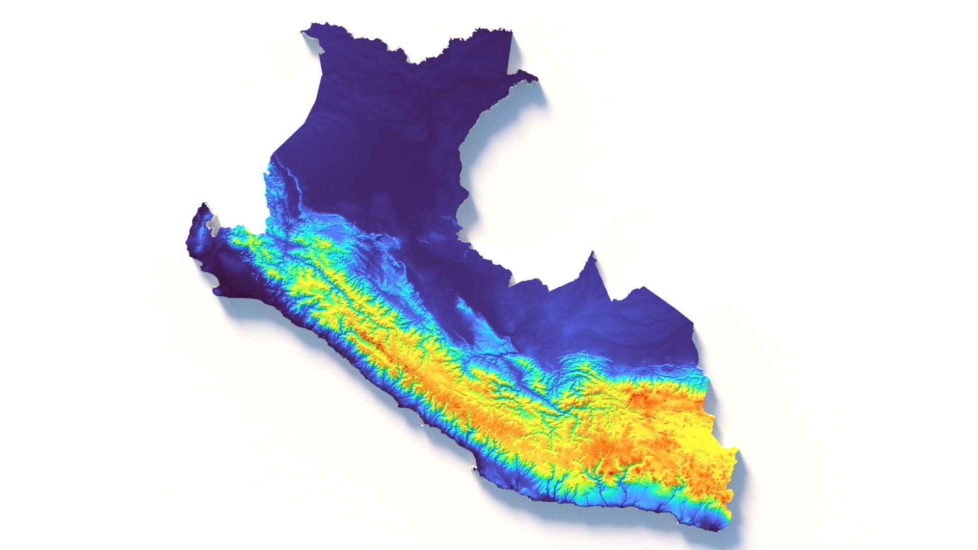 Peru Piruw Terrain Map 3D Model - TurboSquid 2336666