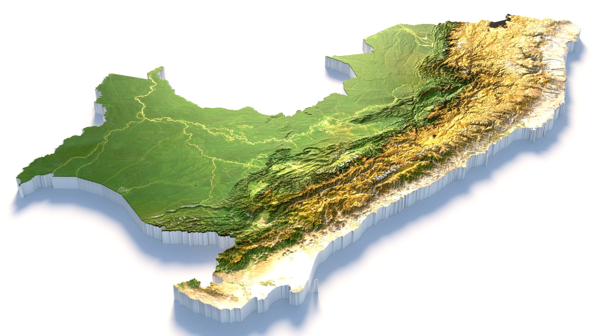 Peru Piruw Terrain Map 3D Model - TurboSquid 2336666