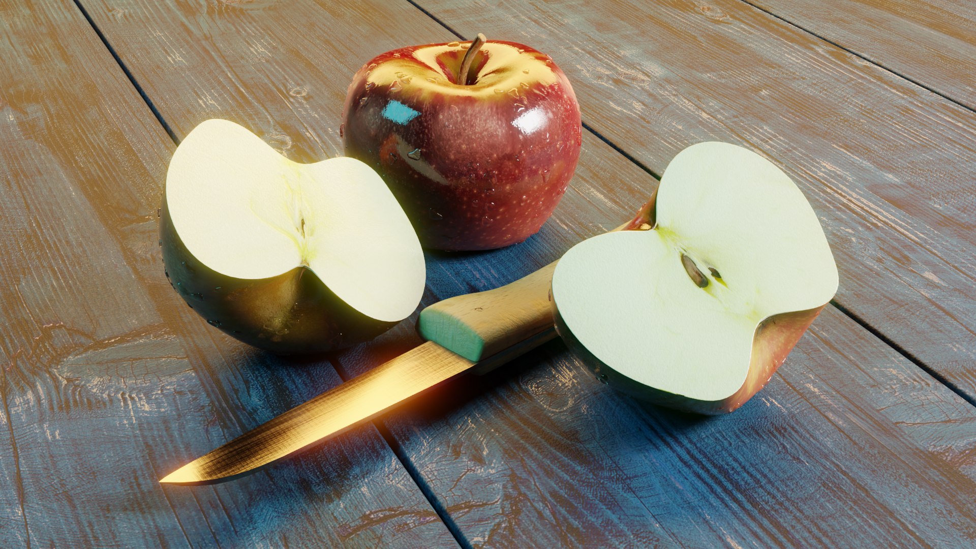 Realistic Apple Scene 3D Model - TurboSquid 2224367