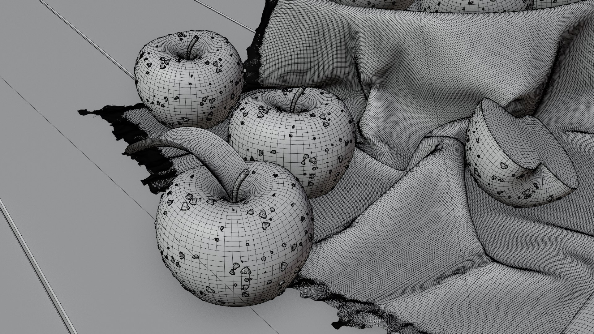 Realistic Apple Scene 3D Model - TurboSquid 2224367