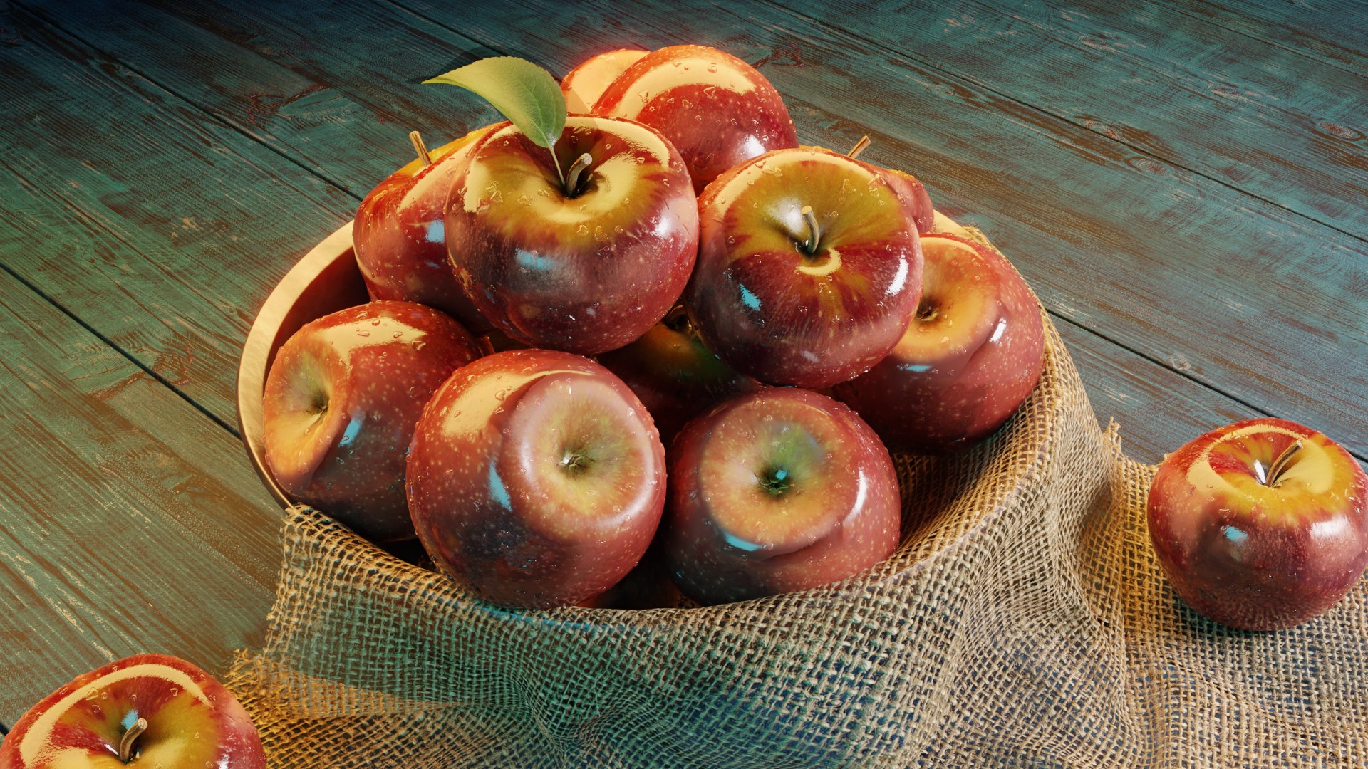 Realistic Apple Scene 3D Model - TurboSquid 2224367