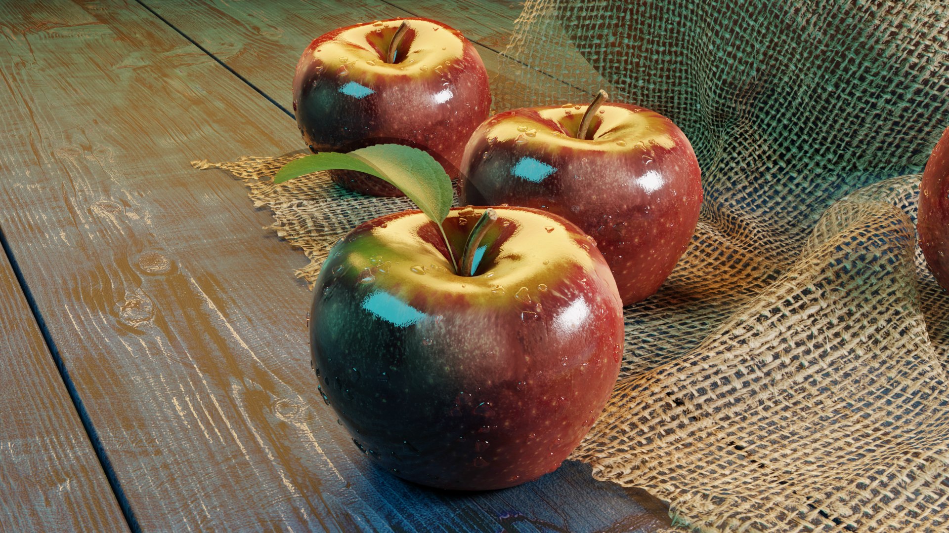 Realistic Apple Scene 3D Model - TurboSquid 2224367
