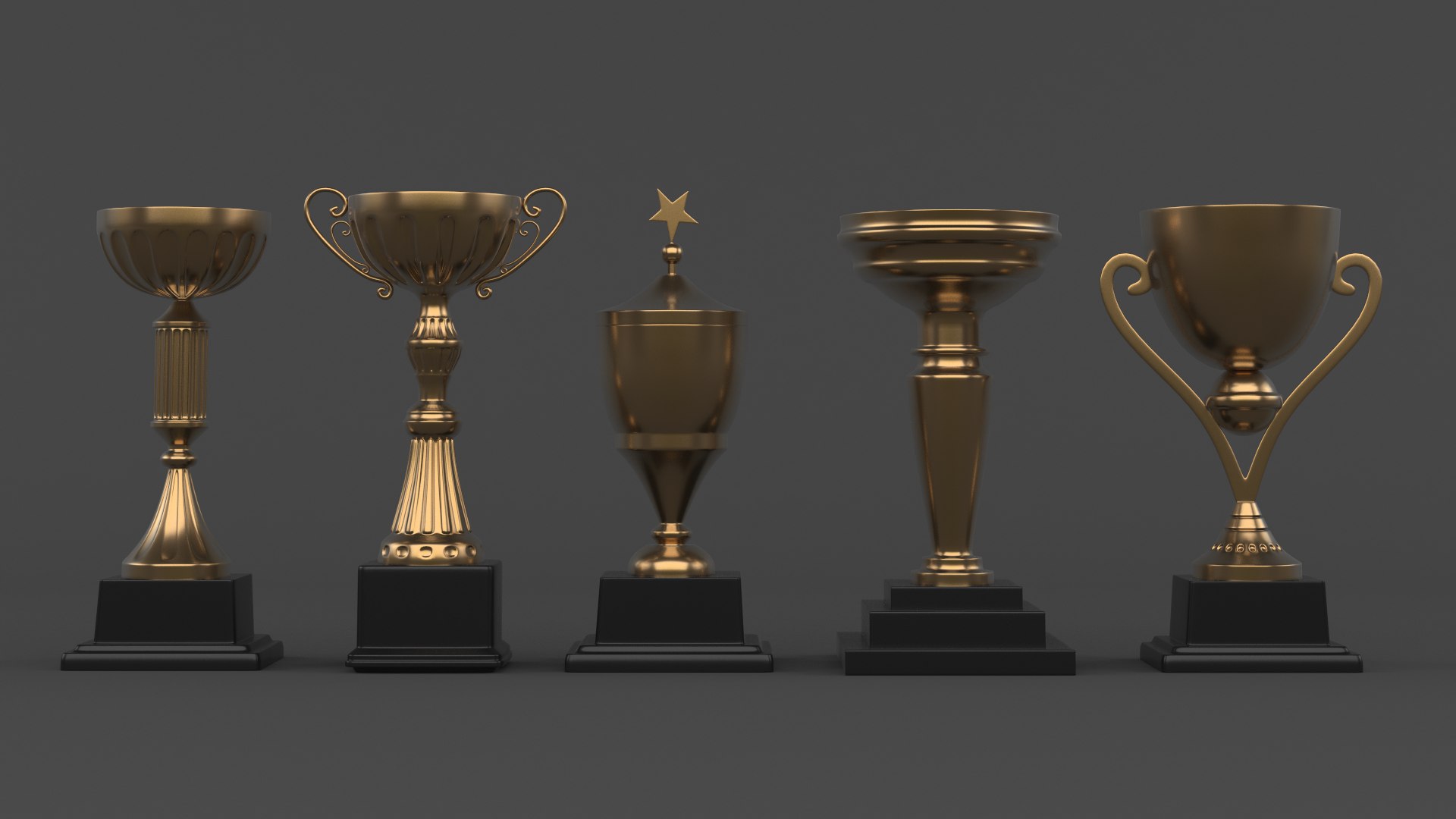Trophy Cup Collection 3D model - TurboSquid 2106455
