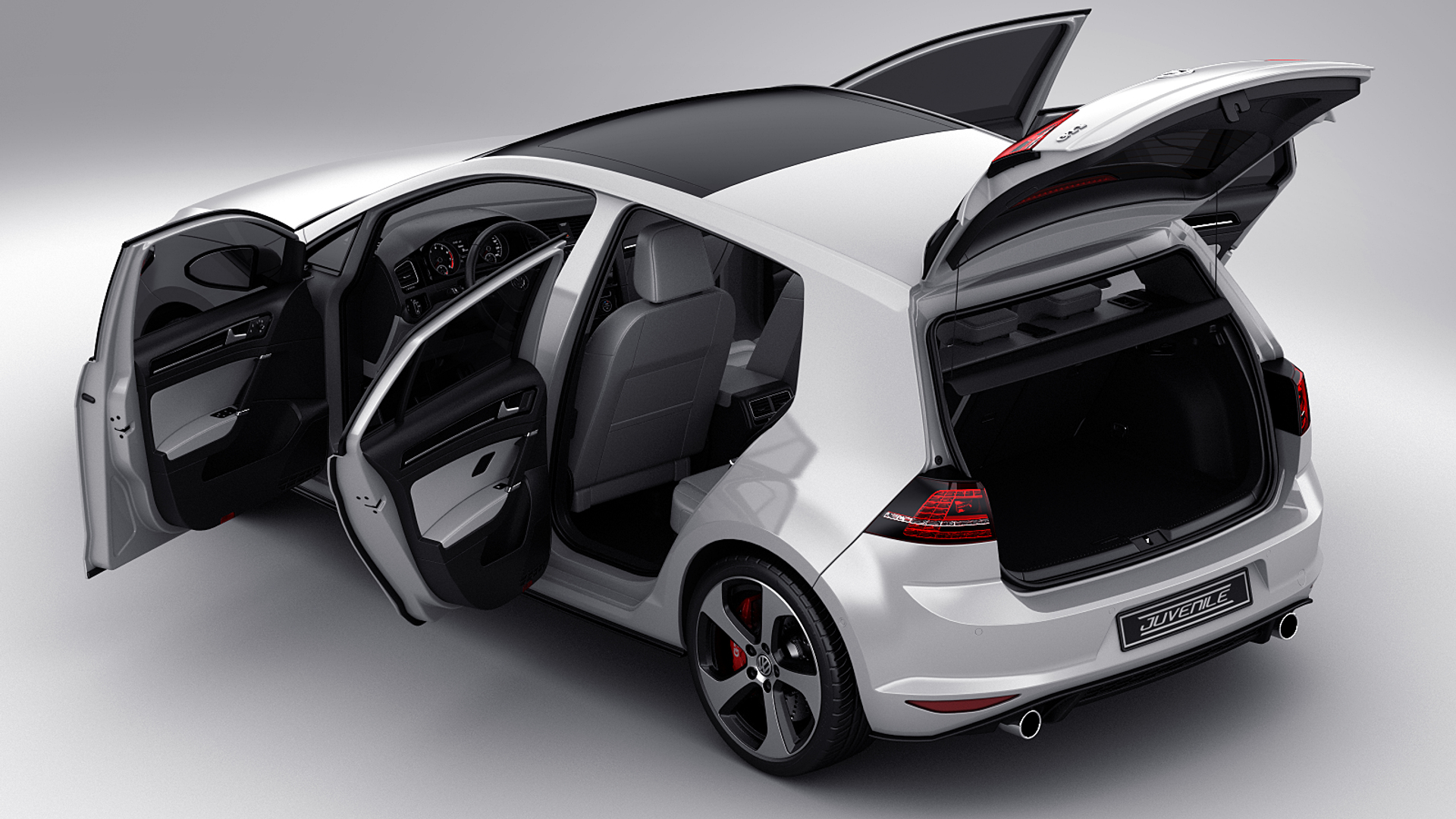 3d model car doors gti