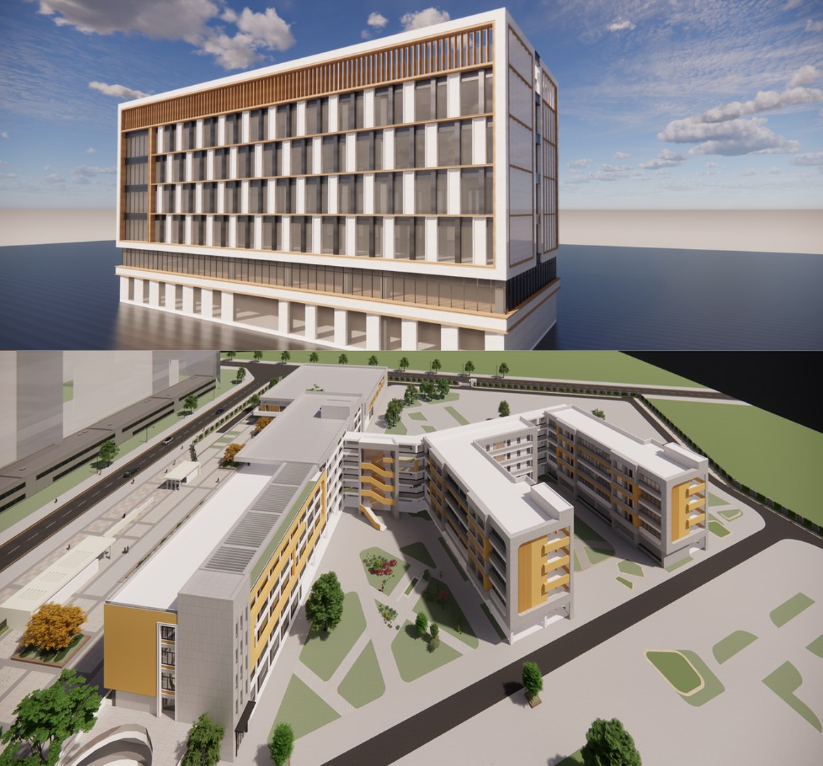 3D Office Building And Dormitory-A11 - TurboSquid 2099048