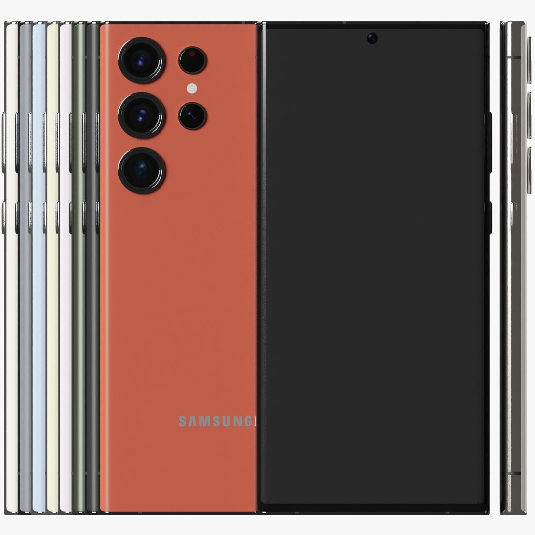 Samsung Galaxy S23 Ultra And SPen All Colors Smartphone 3D Model ...