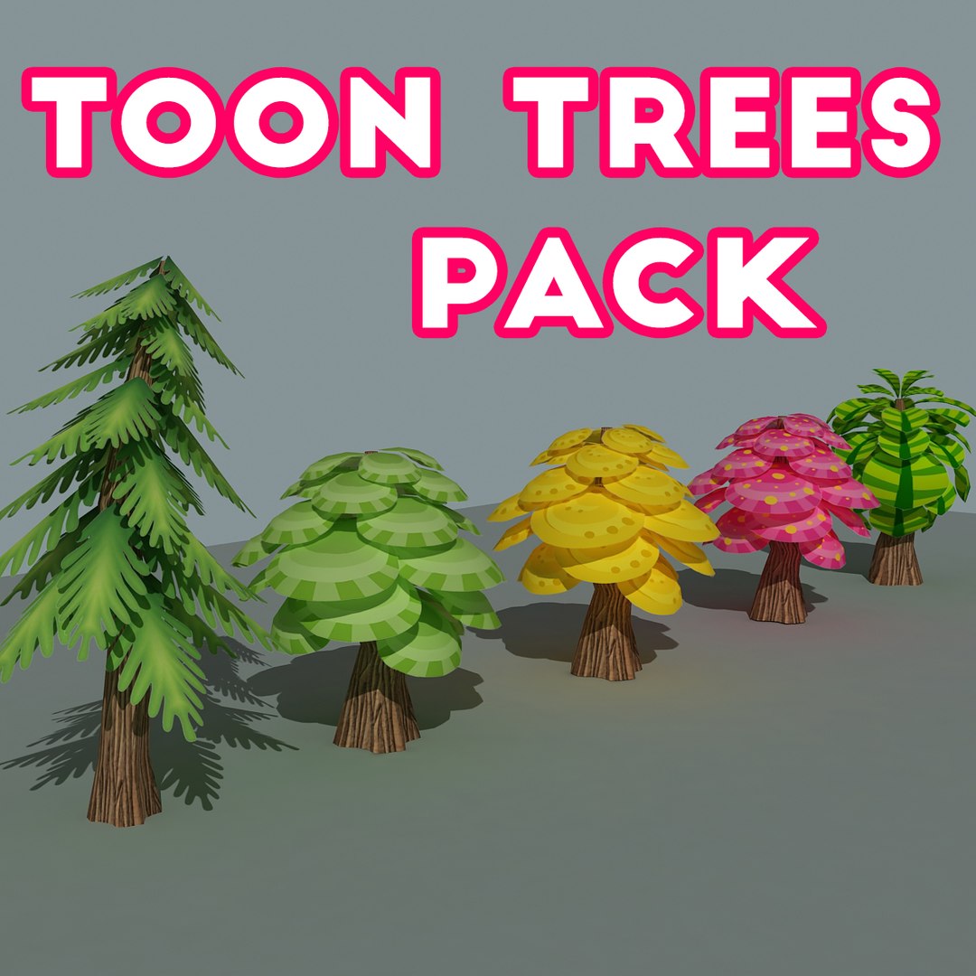 3D Model Toon Trees - TurboSquid 1285324