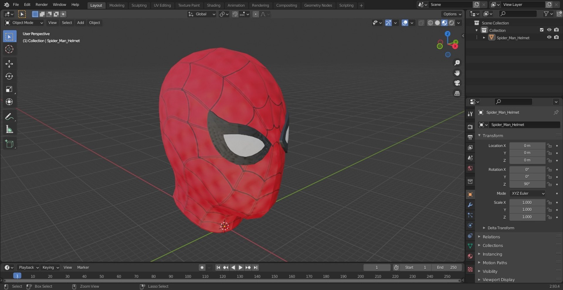 3D Spider Man Helmet - TurboSquid 1792904