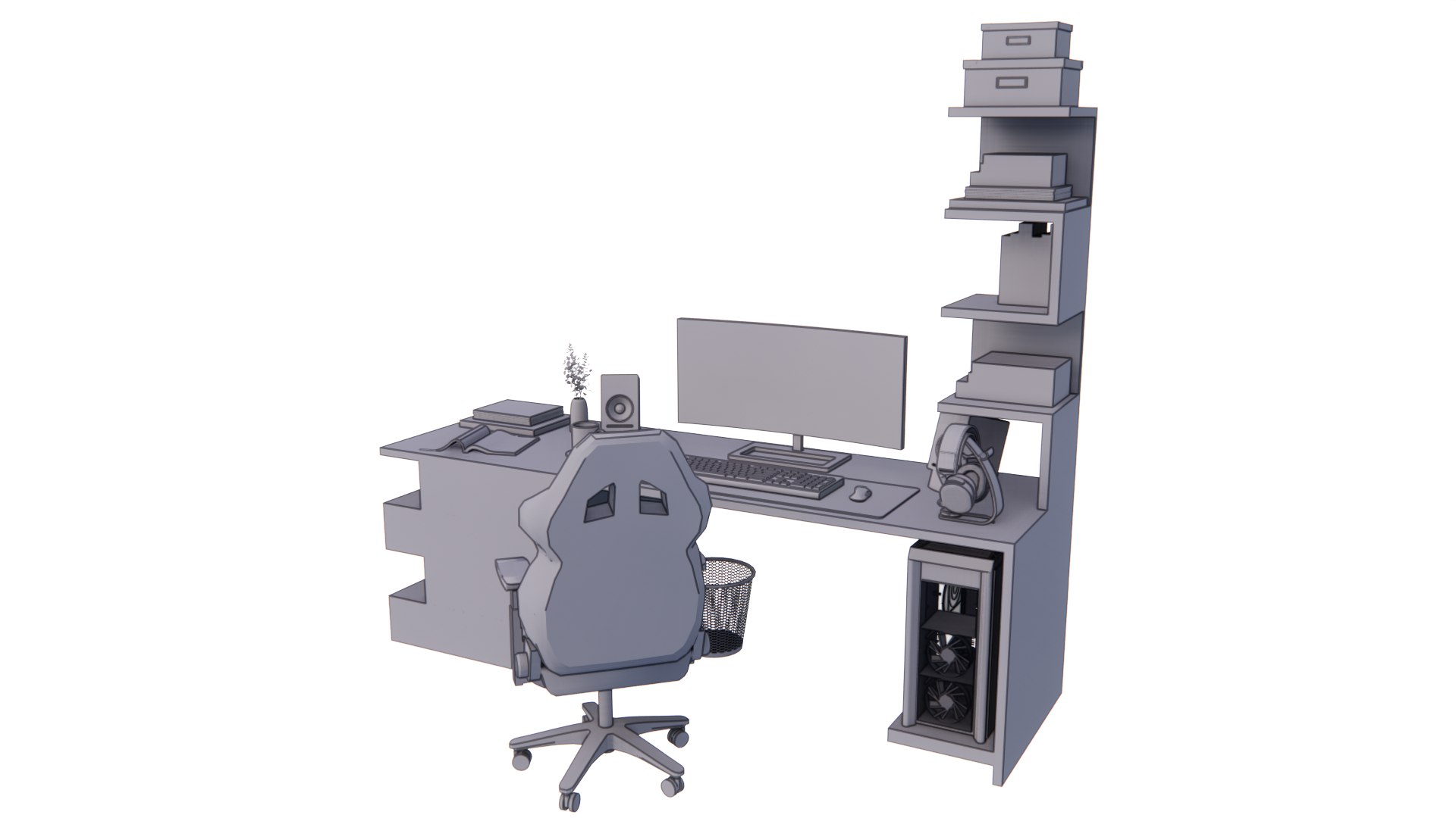 Sketchup Workstation Desk 3D - TurboSquid 2024346