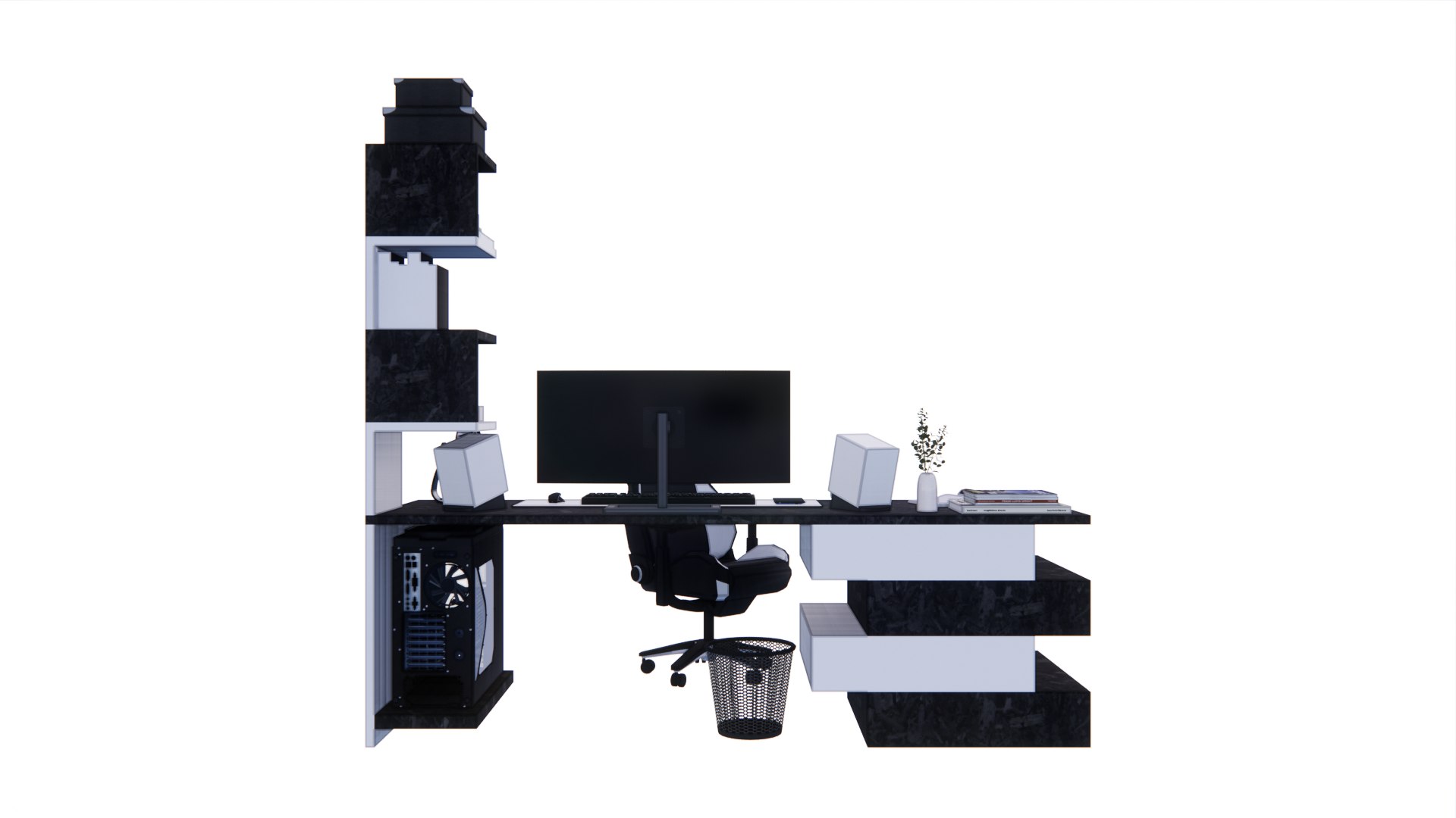 Sketchup Workstation Desk 3D - TurboSquid 2024346