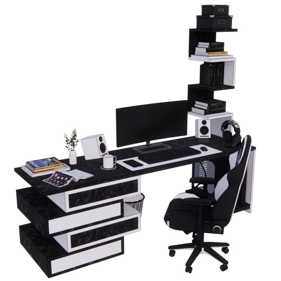 Sketchup Workstation Desk 3D - TurboSquid 2024346