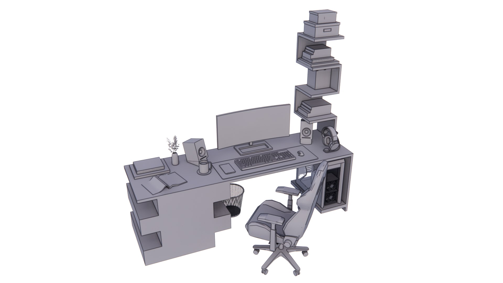 Sketchup Workstation Desk 3D - TurboSquid 2024346