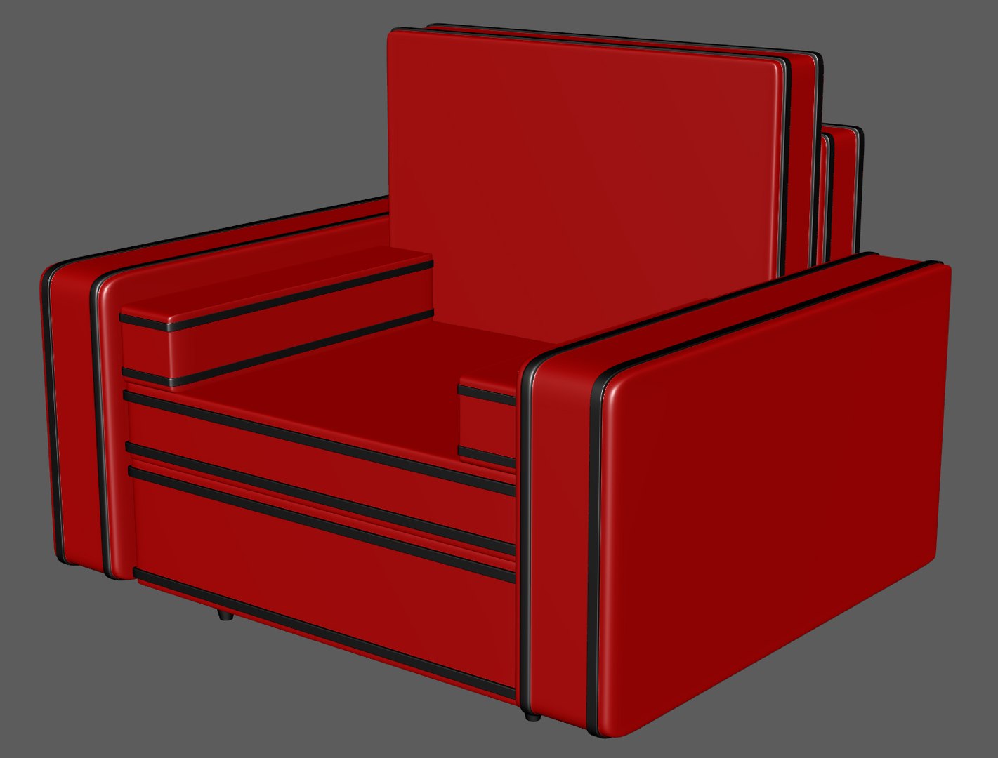Armchair Chair Red 3D - TurboSquid 1217008