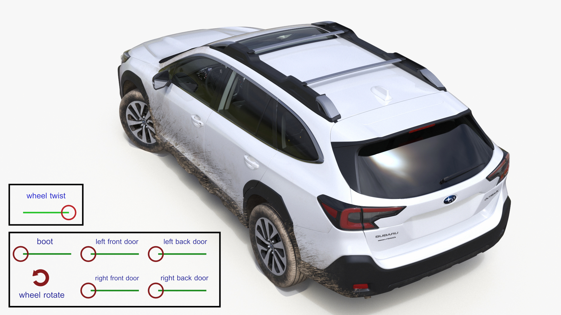 White Subaru Outback 2025 Dirty Rigged 3D - TurboSquid 2364962