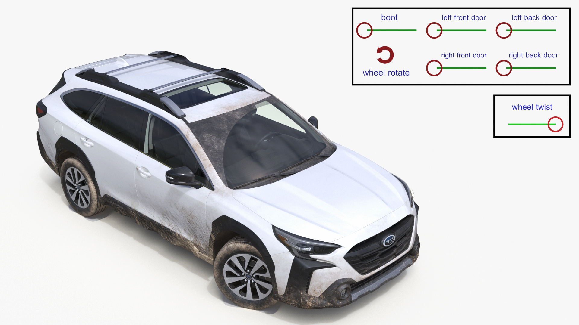 White Subaru Outback 2025 Dirty Rigged 3D - TurboSquid 2364962