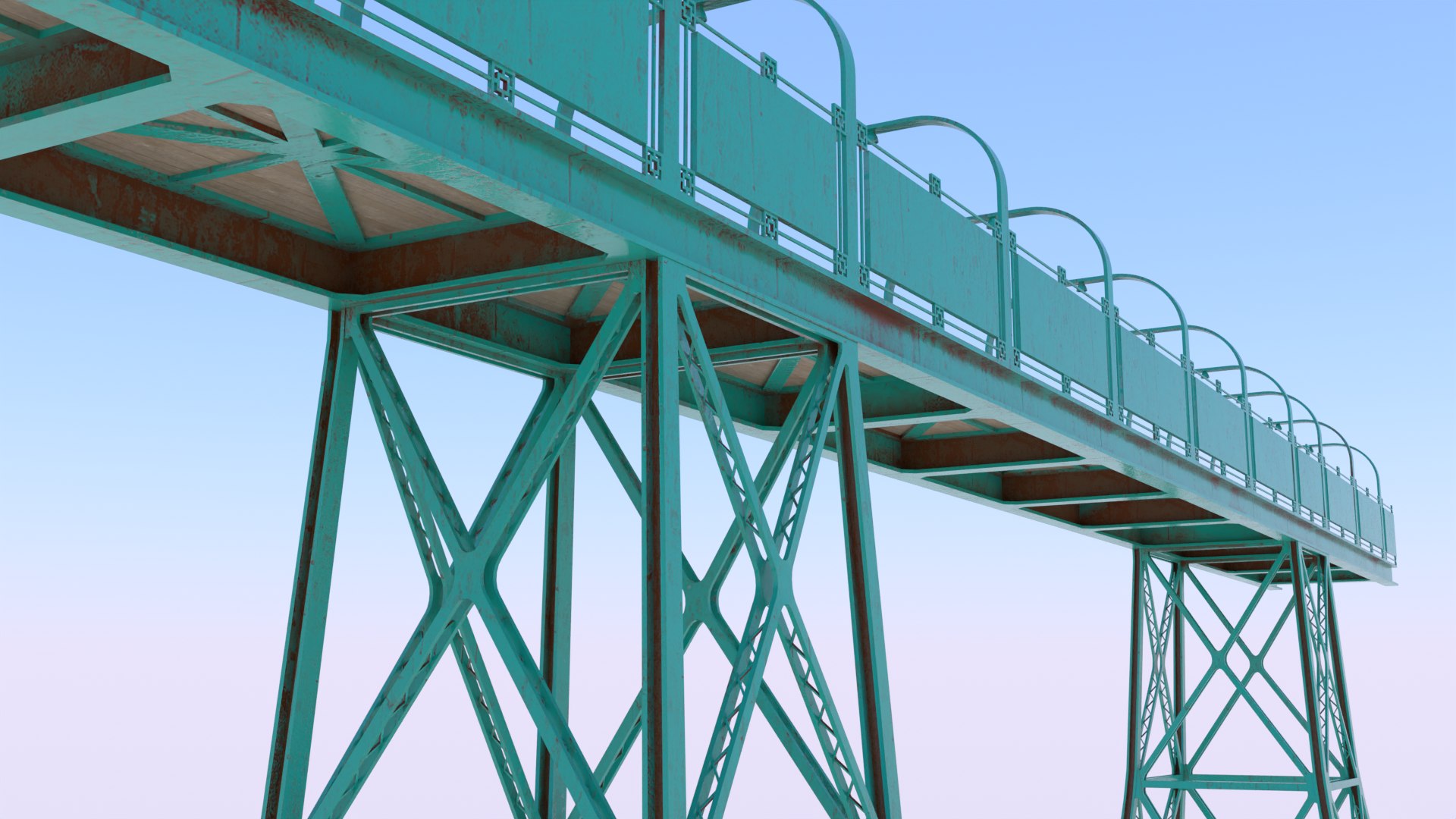 3D Pedestrian Bridge PBR II - TurboSquid 2242979