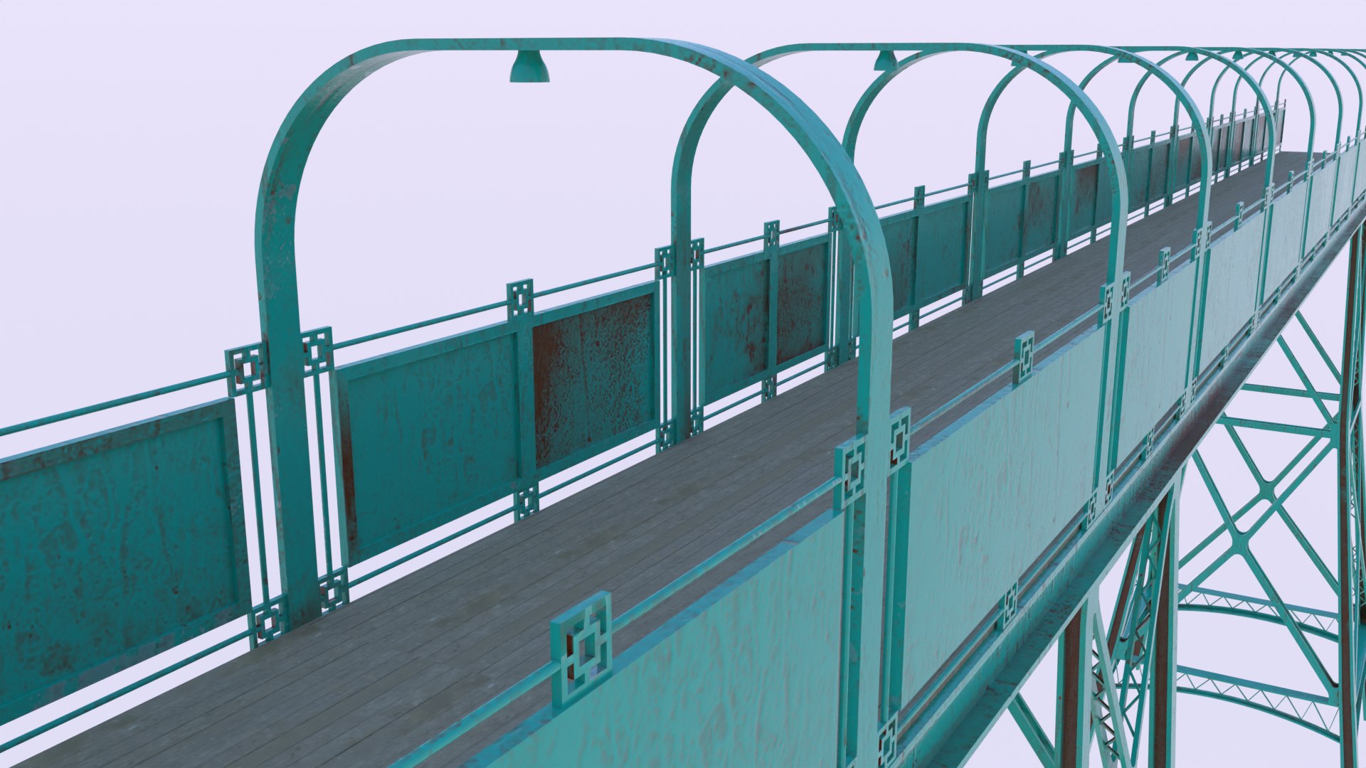3D Pedestrian Bridge PBR II - TurboSquid 2242979